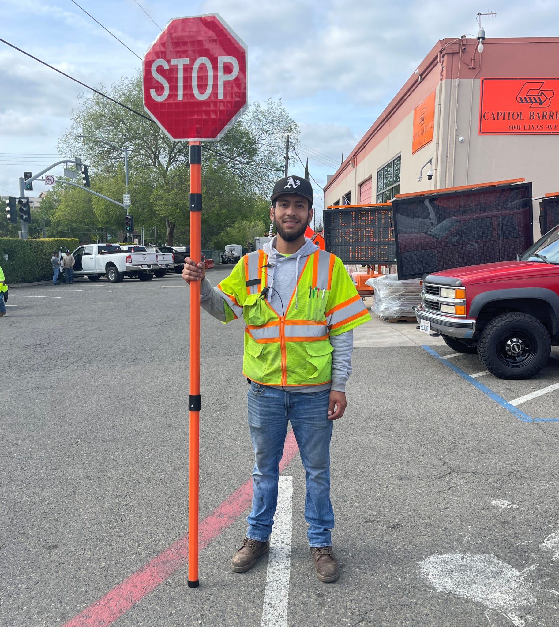 Stop/Slow Paddle Roll-up - Capitol Barricade