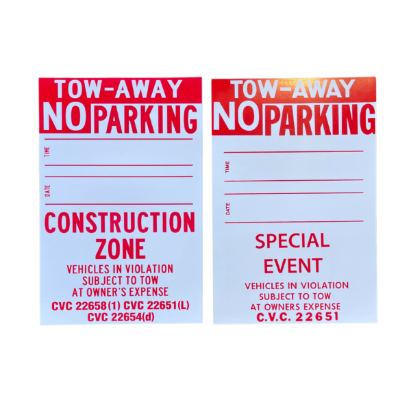 No Parking Paper Sign Shop In Sacramento - Capitol Barricade